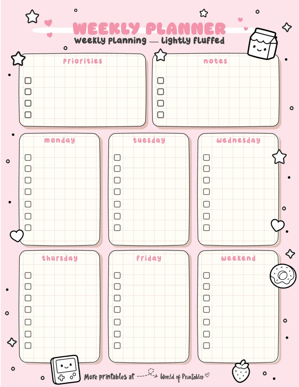 Weekly Planner Templates - World of Printables
