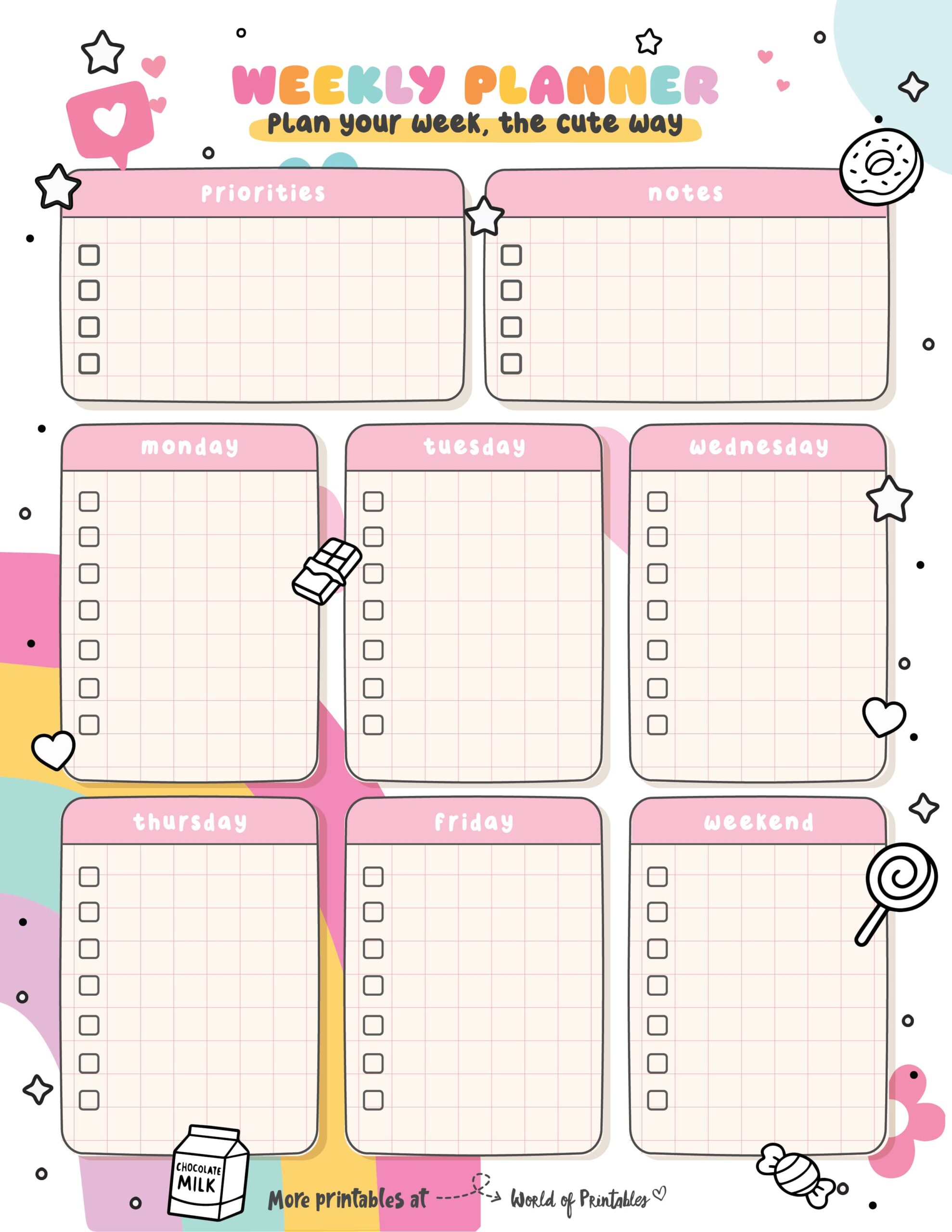 Weekly Planner Templates - World of Printables
