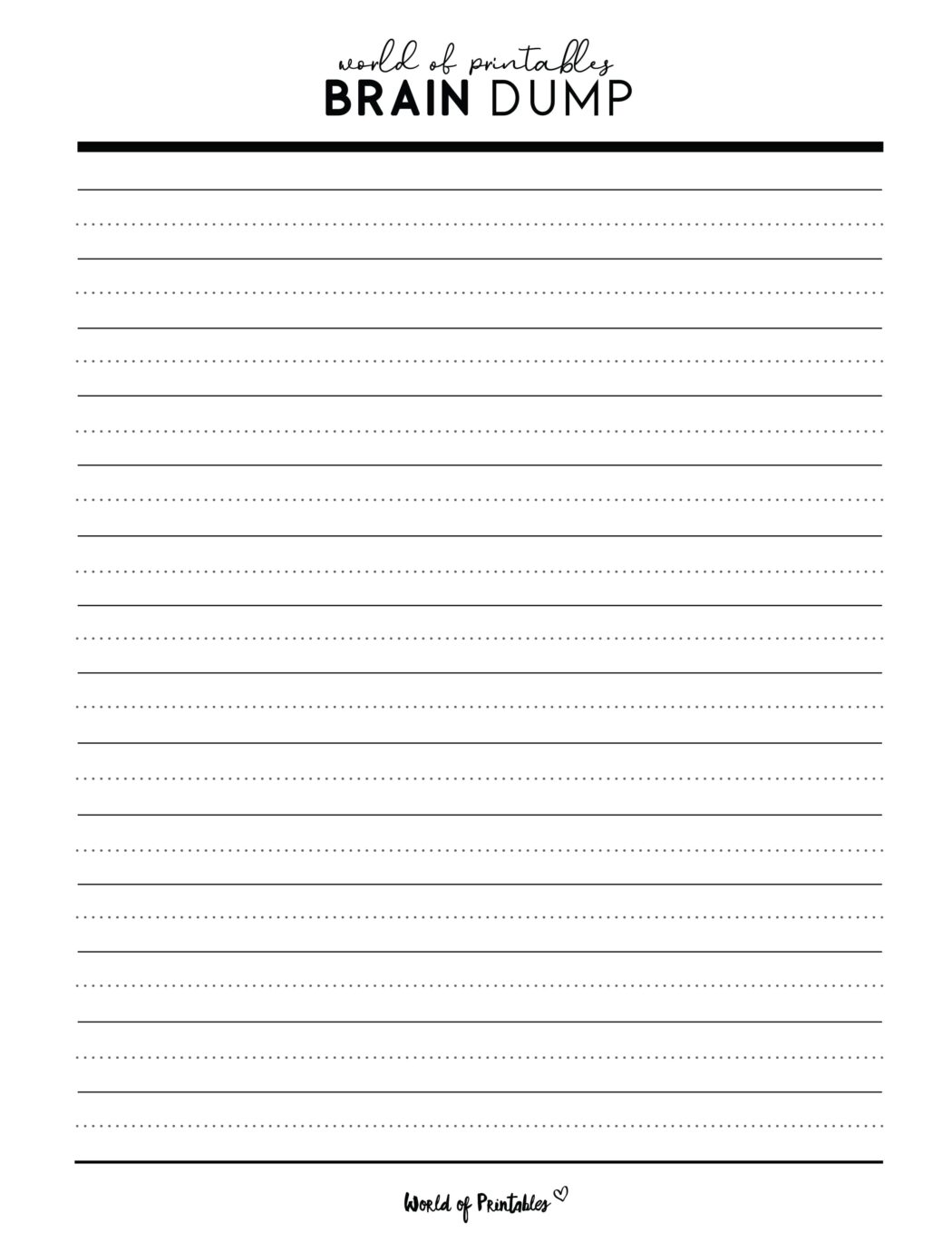 Brain Dump Templates - World of Printables