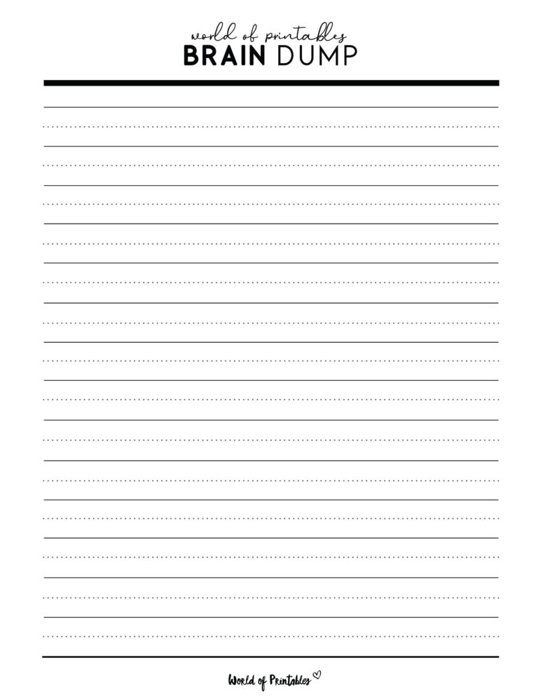 Brain Dump Templates - World of Printables