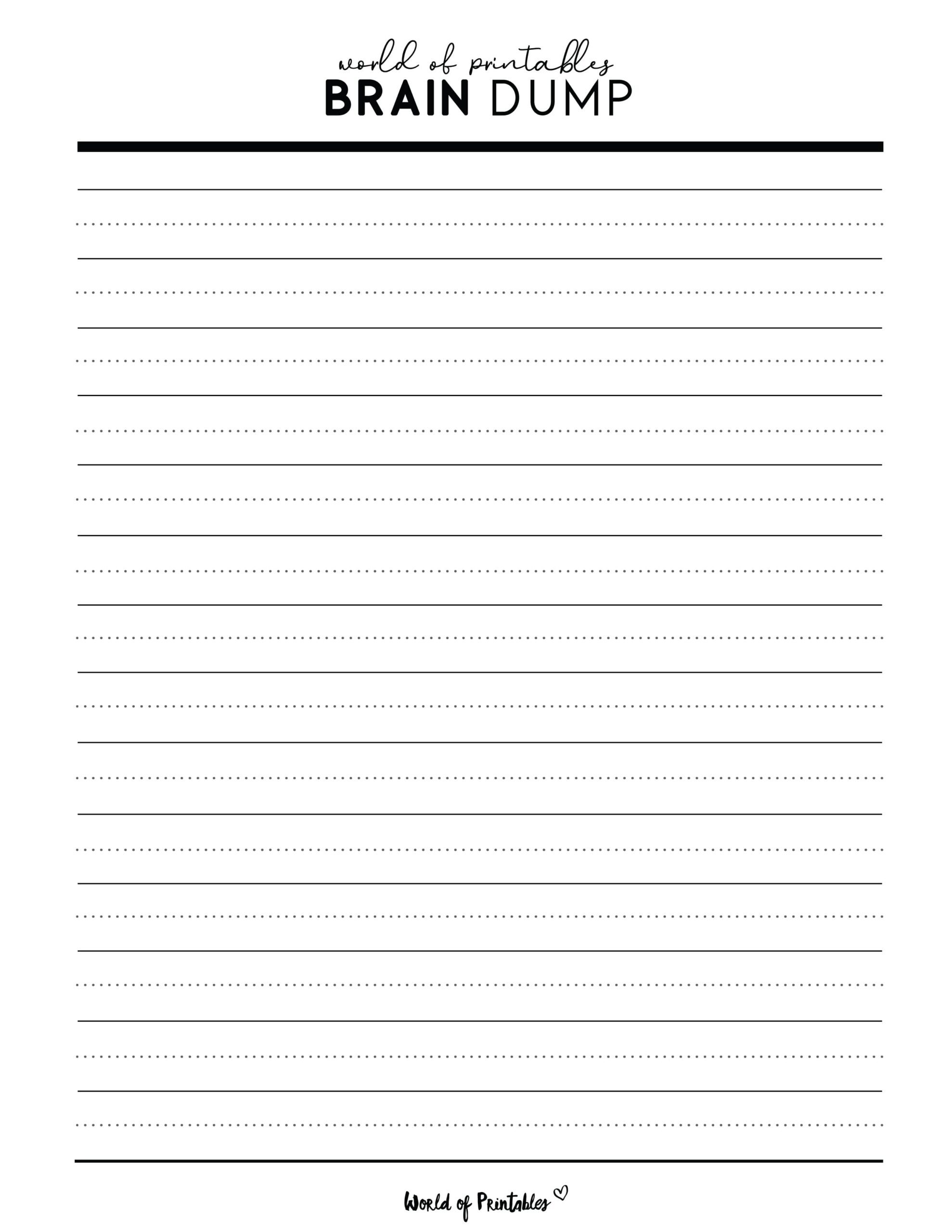 Brain Dump Templates - World of Printables
