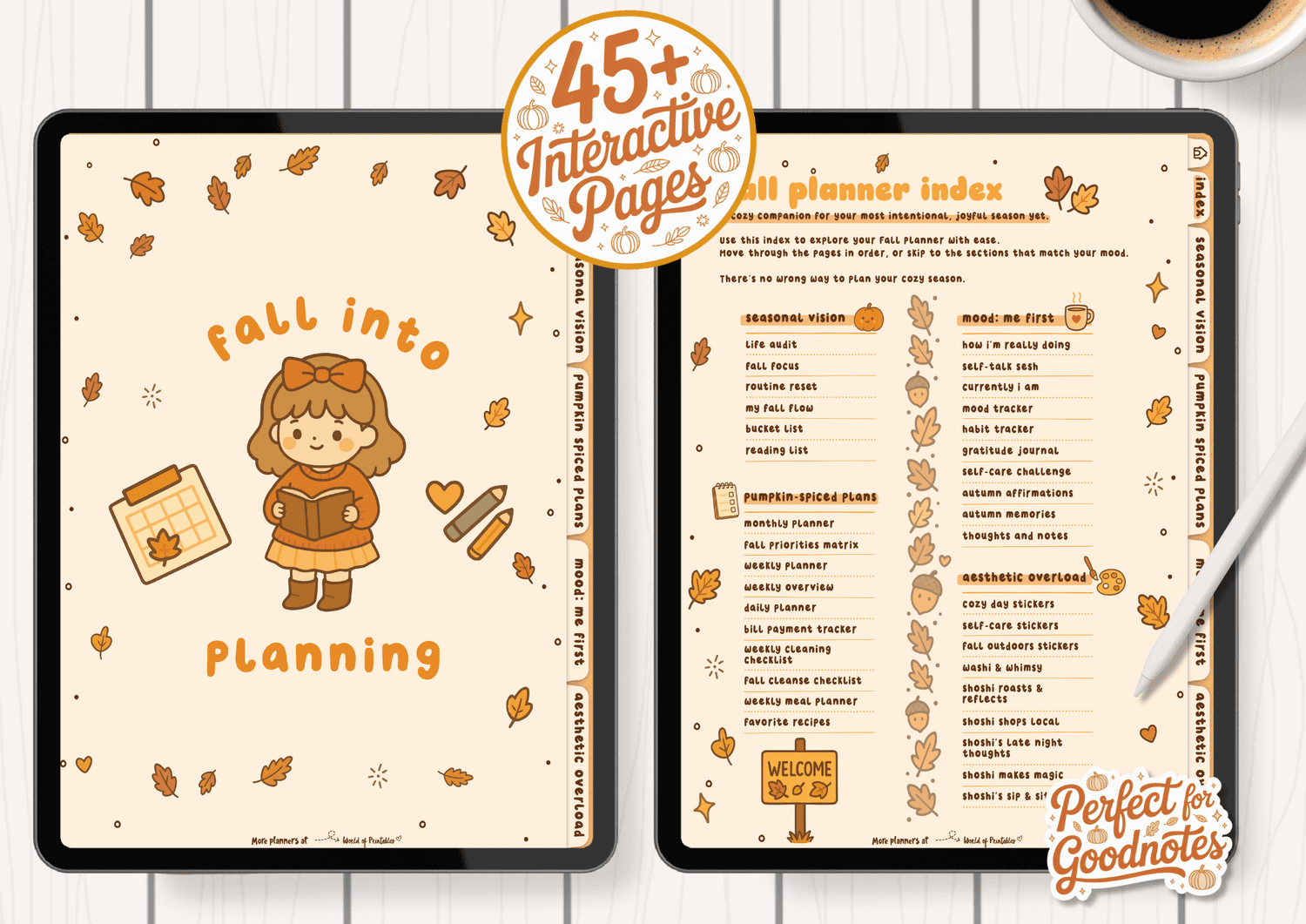 The Cutest Fall Digital Planner for Goodnotes – 45+ Cozy Pages Included ...