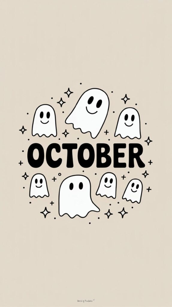 Cute & Spooky October Phone Wallpapers
