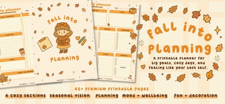 Cute Printable Fall Planner: 45+ Pages of Pumpkin-Spiced Goodness ...