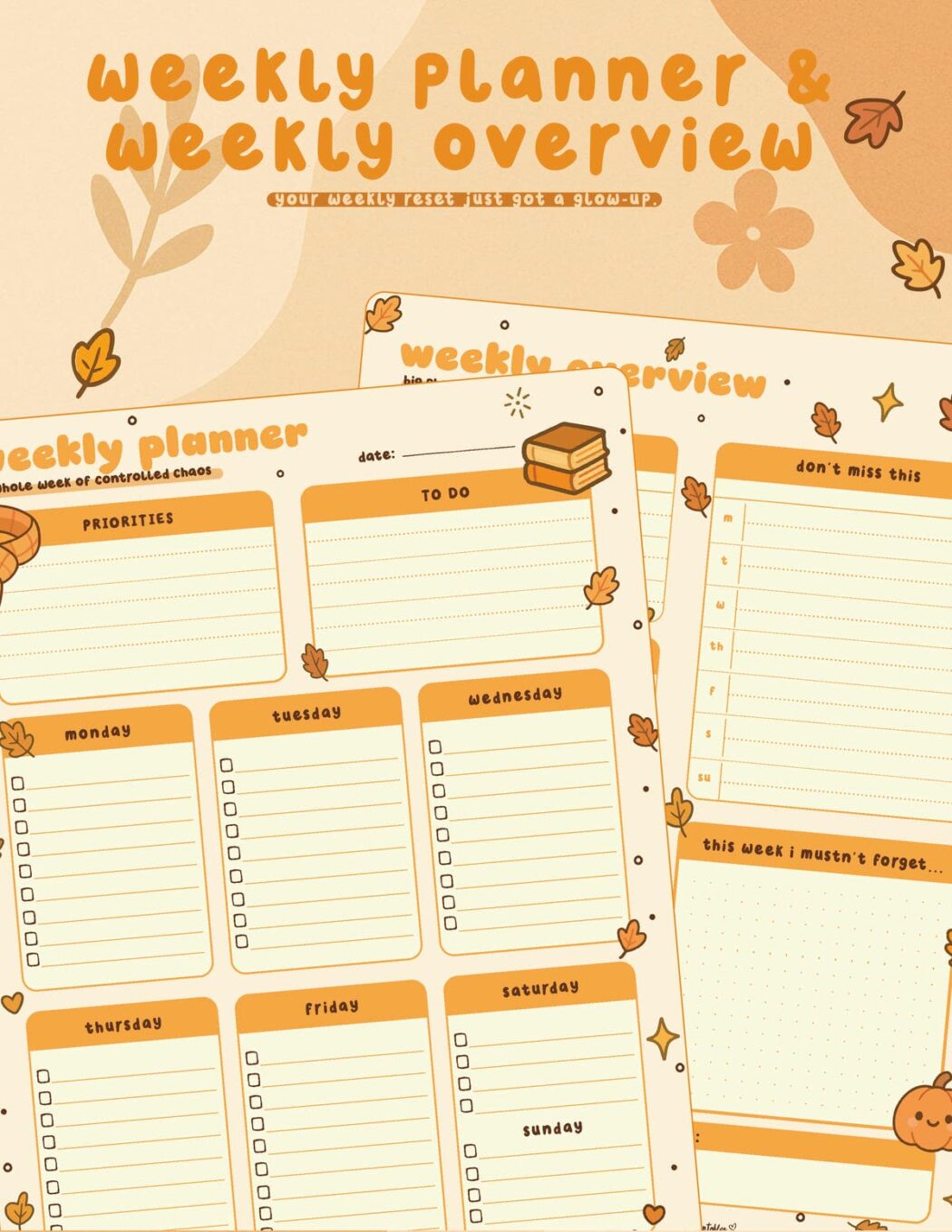 Cute Printable Fall Planner: 45+ Pages of Pumpkin-Spiced Goodness ...
