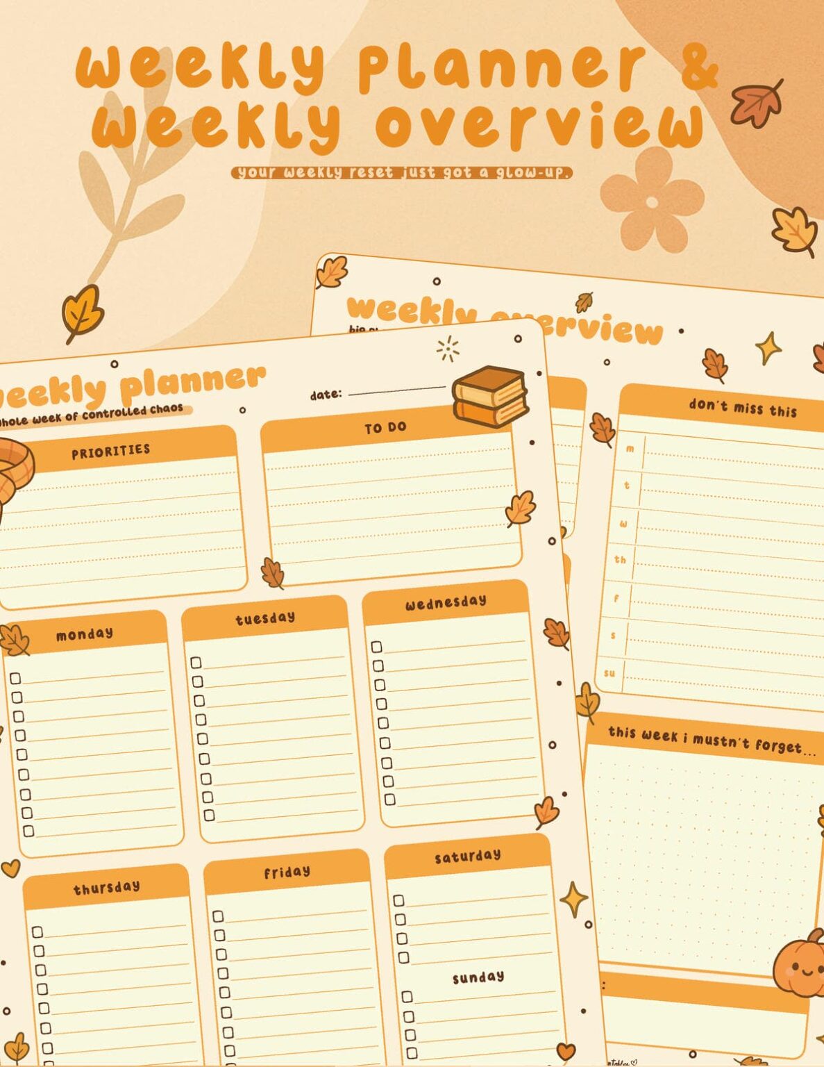 Cute Printable Fall Planner: 45+ Pages of Pumpkin-Spiced Goodness ...