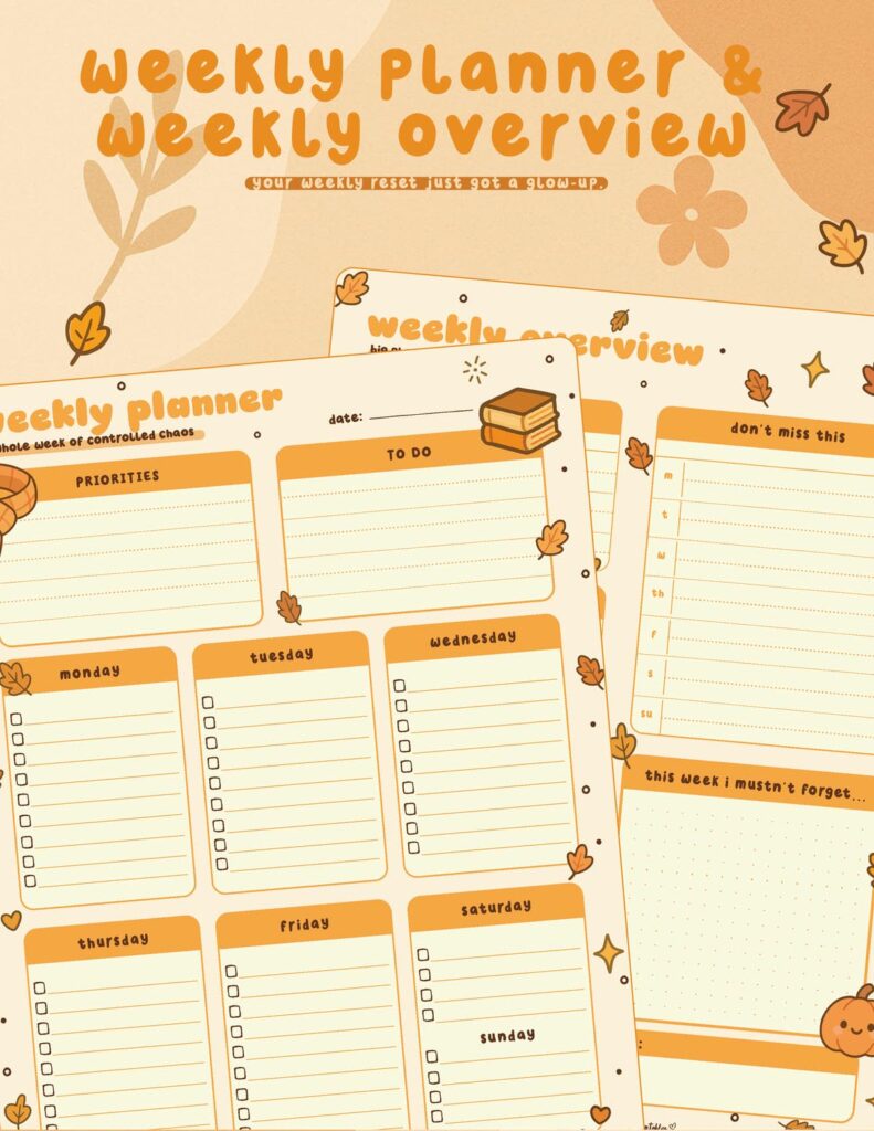 Cute Printable Fall Planner: 45+ Pages of Pumpkin-Spiced Goodness ...