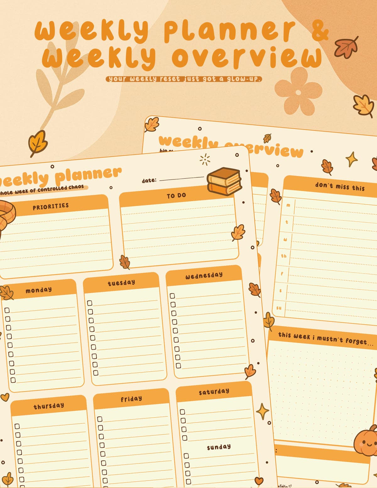 Cute Printable Fall Planner: 45+ Pages of Pumpkin-Spiced Goodness ...