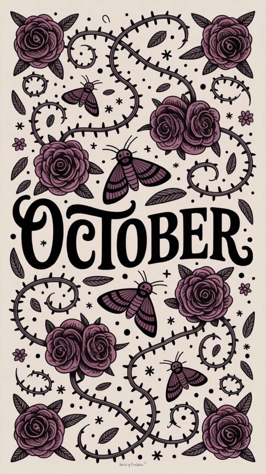 Cute & Spooky October Phone Wallpapers