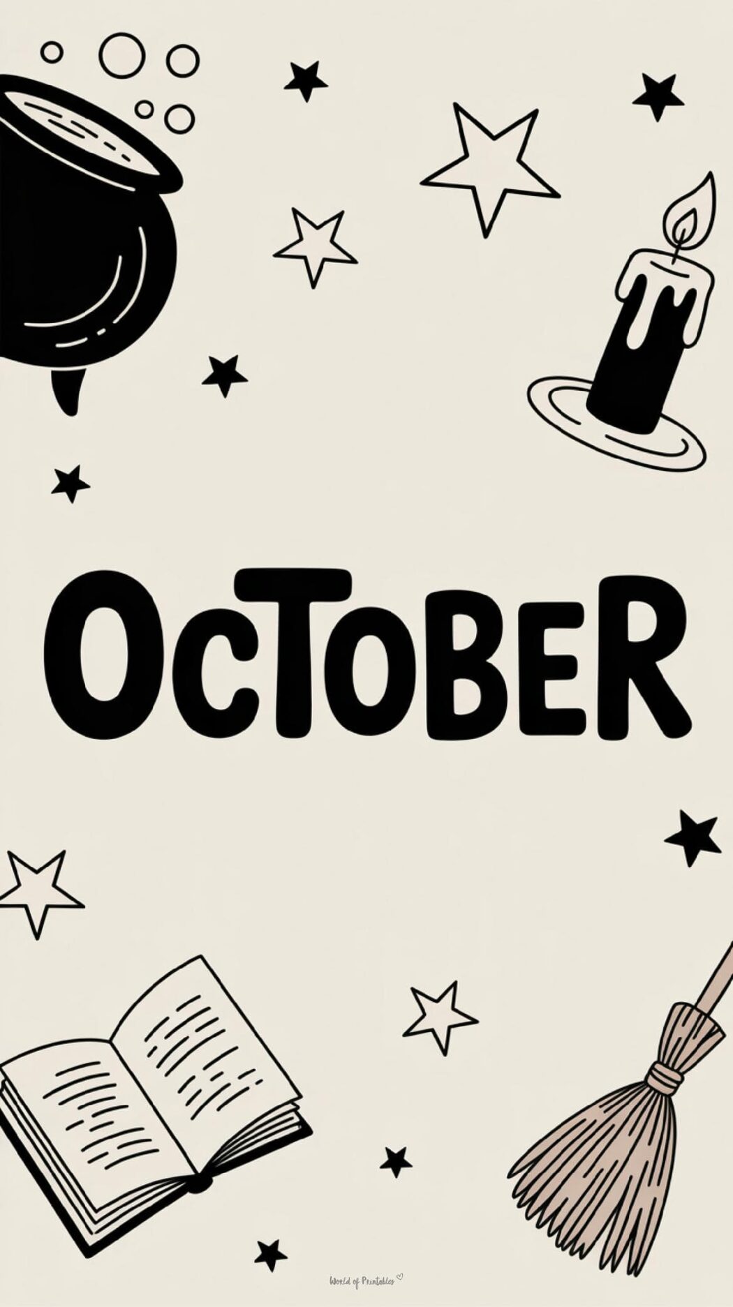 Cute & Spooky October Phone Wallpapers
