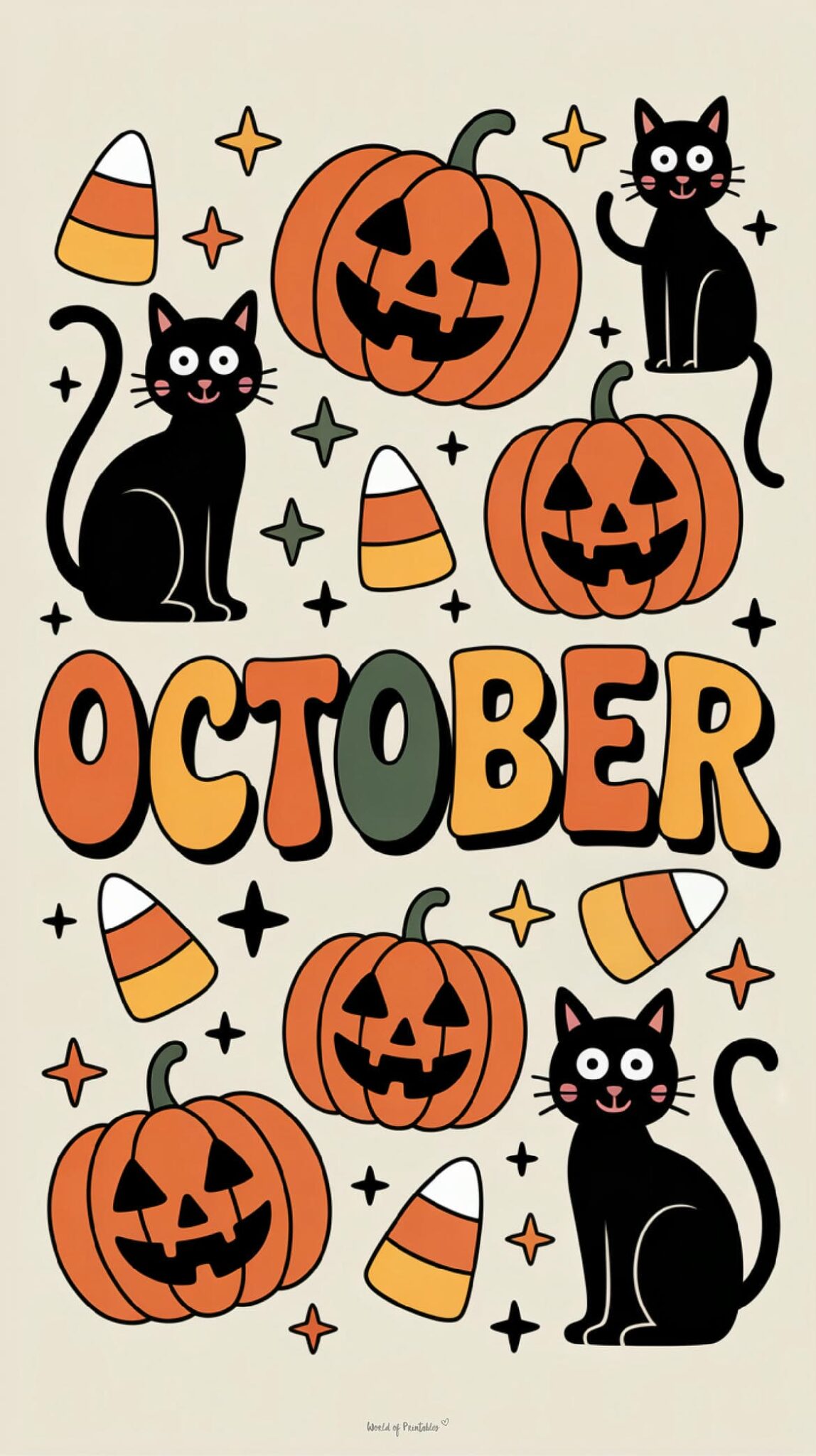 Cute & Spooky October Phone Wallpapers