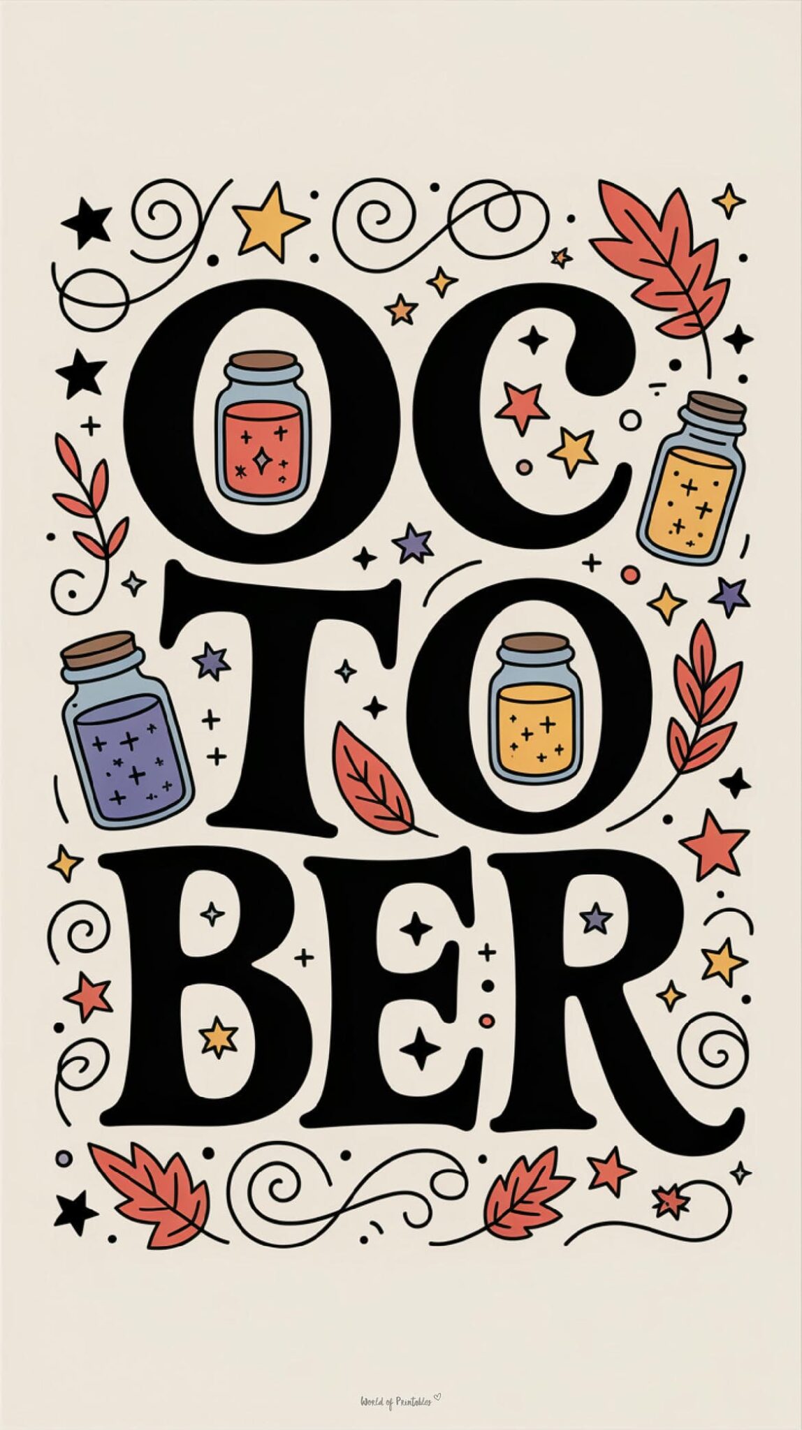 Cute & Spooky October Phone Wallpapers