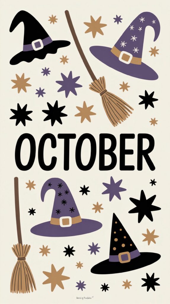 Cute & Spooky October Phone Wallpapers