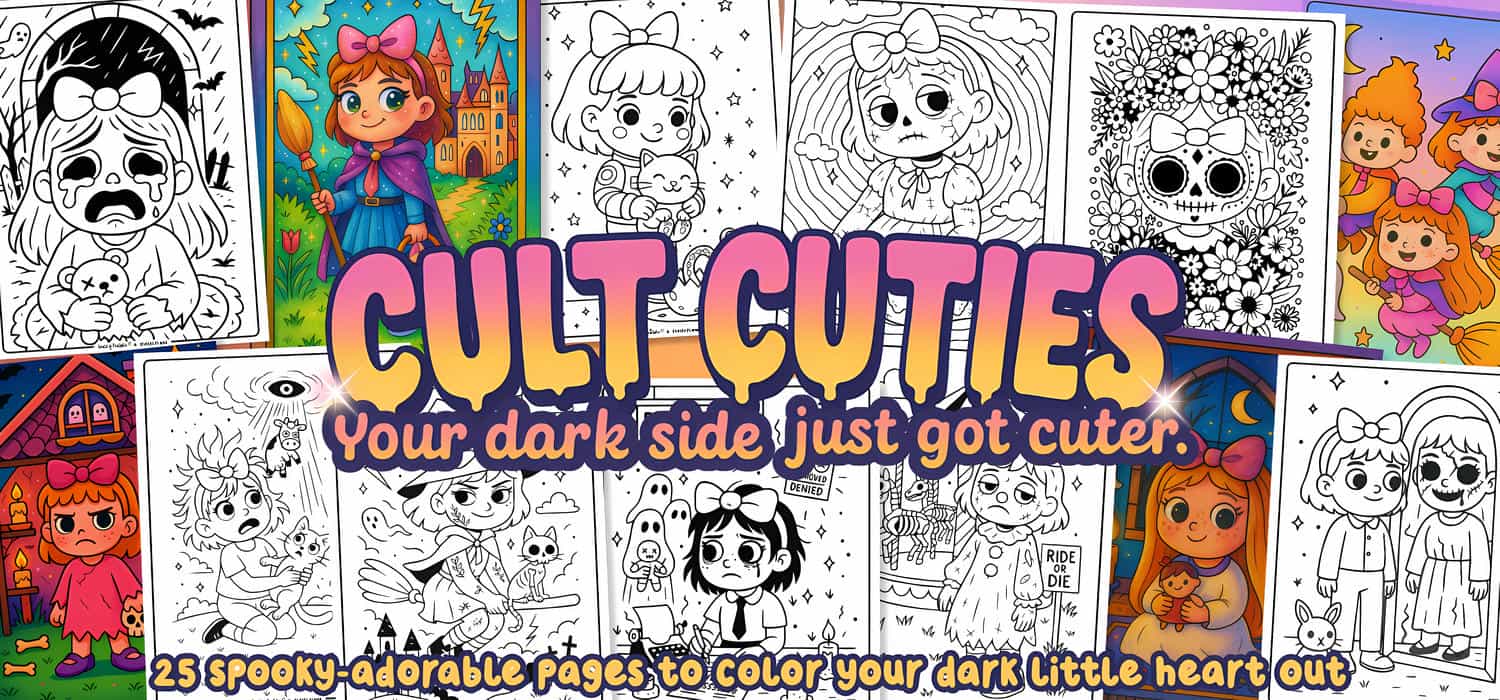 Cult Cuties: 25 Spooky-Cute Halloween Coloring Pages to Print & Enjoy ...