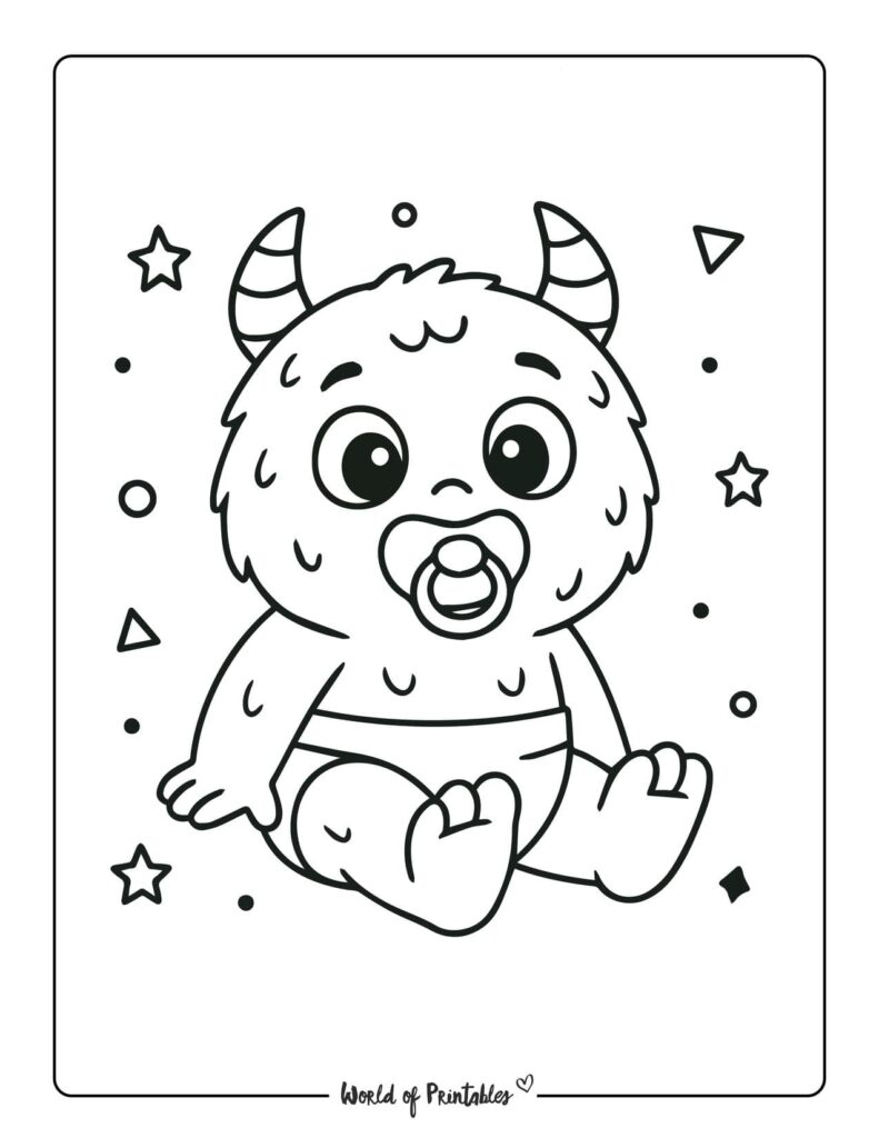 30 Free Monster Coloring Pages (Cute, Fun & Easy for Kids) - World of ...