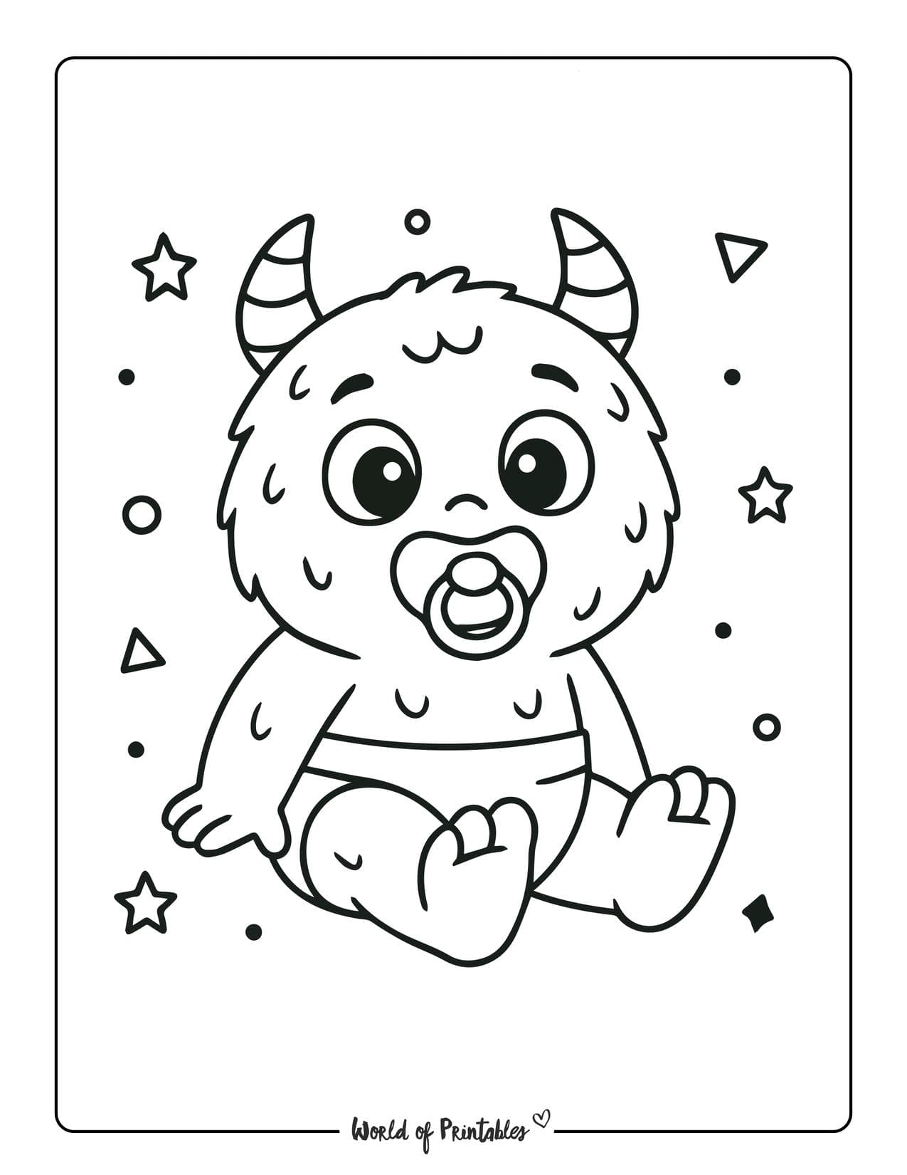 30 Free Monster Coloring Pages (Cute, Fun & Easy for Kids) - World of ...