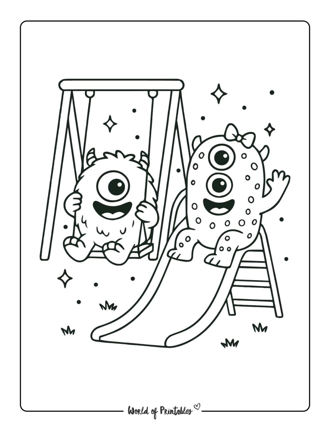 30 Free Monster Coloring Pages (Cute, Fun & Easy for Kids) - World of ...