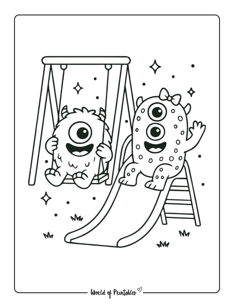 30 Free Monster Coloring Pages (Cute, Fun & Easy for Kids) - World of ...