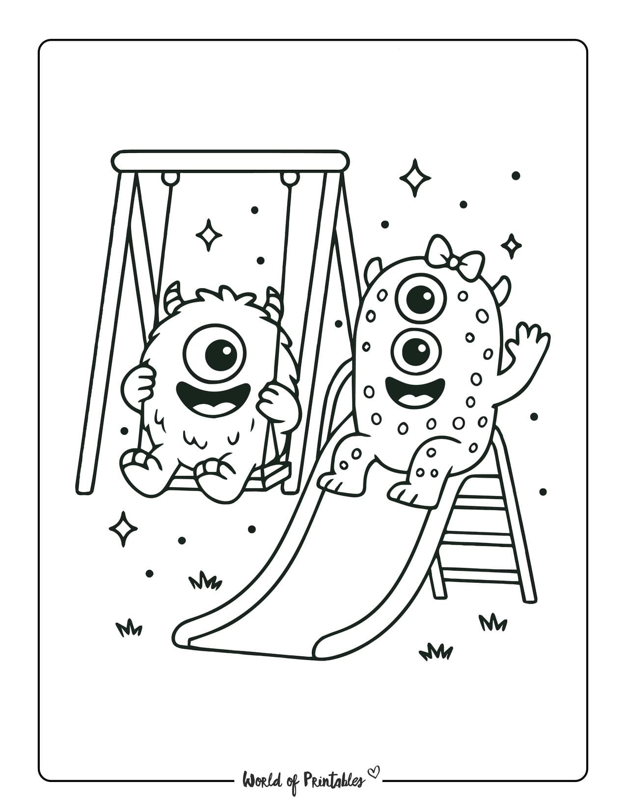 30 Free Monster Coloring Pages (Cute, Fun & Easy for Kids) - World of ...