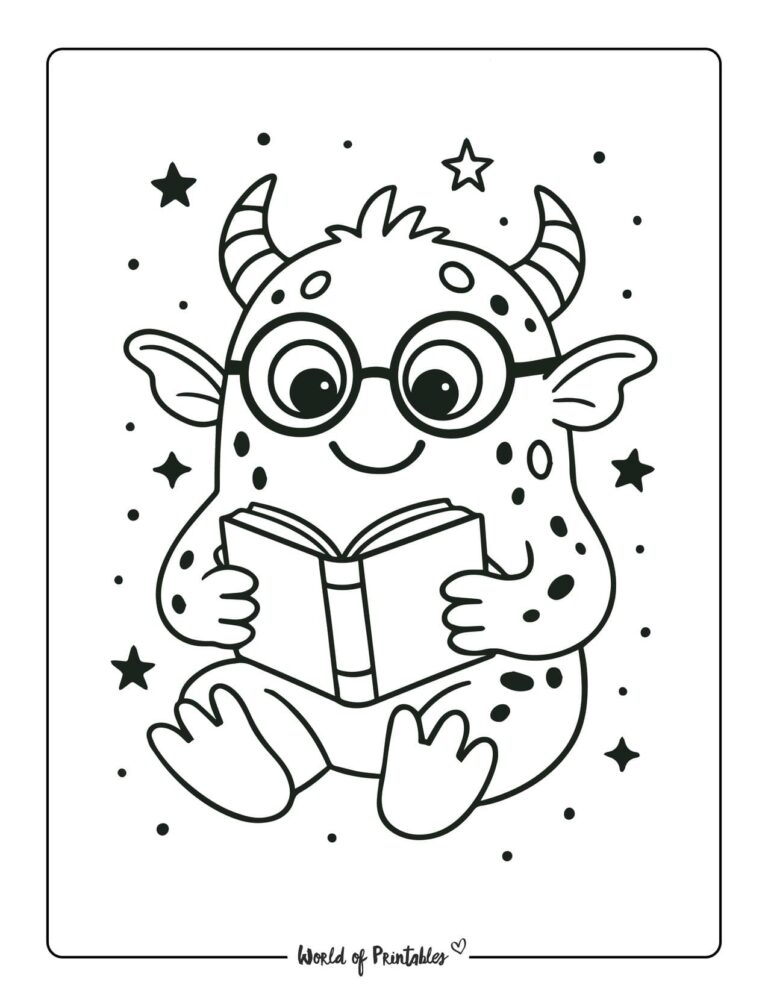 30 Free Monster Coloring Pages (Cute, Fun & Easy for Kids) - World of ...