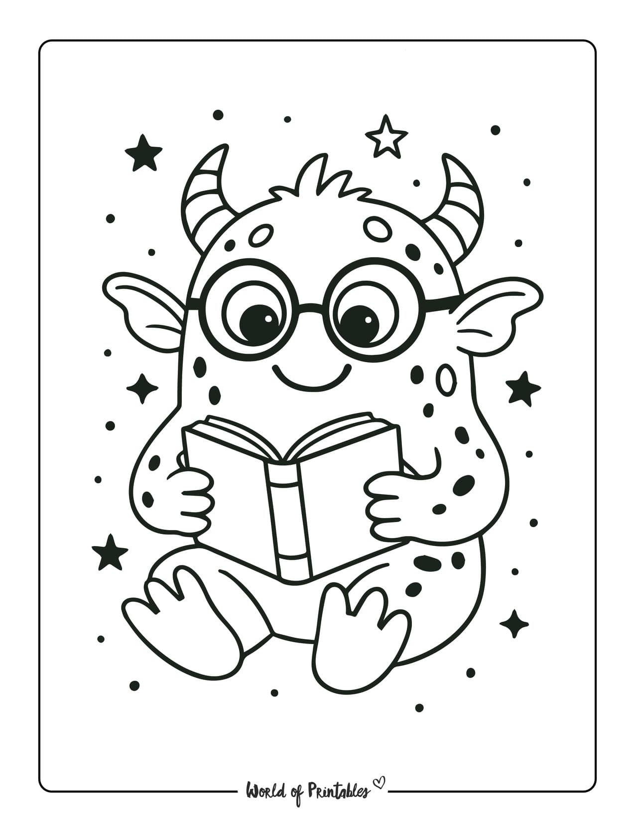 30 Free Monster Coloring Pages (Cute, Fun & Easy for Kids) - World of ...
