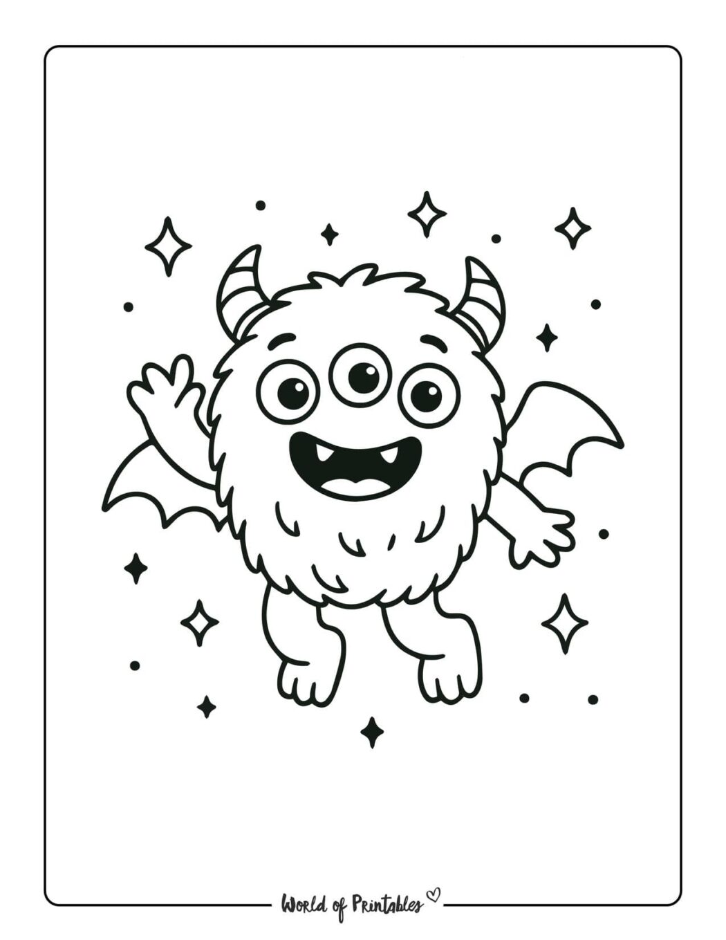 30 Free Monster Coloring Pages (Cute, Fun & Easy for Kids) - World of ...