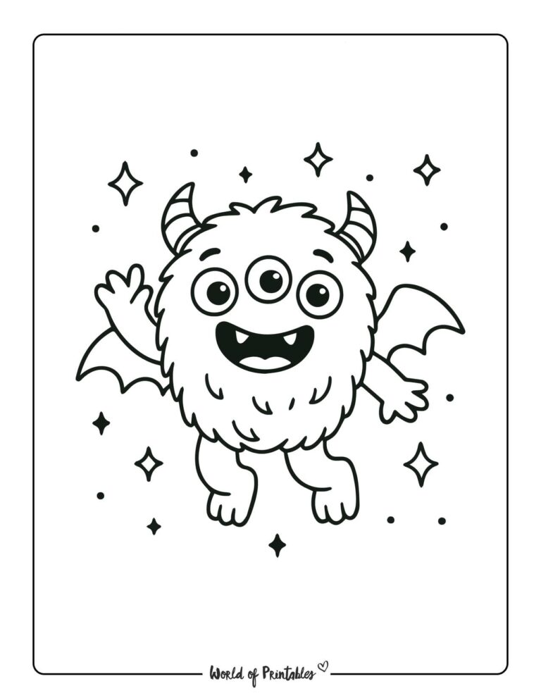 30 Free Monster Coloring Pages (Cute, Fun & Easy for Kids) - World of ...