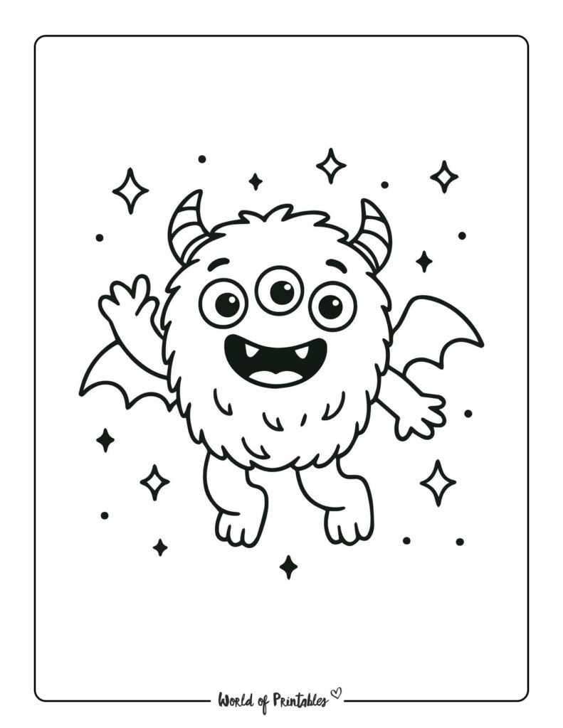 30 Free Monster Coloring Pages (Cute, Fun & Easy for Kids) - World of ...