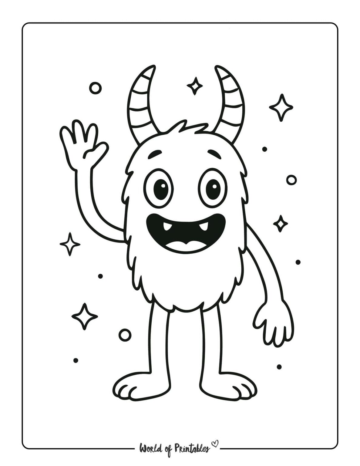 30 Free Monster Coloring Pages (Cute, Fun & Easy for Kids) - World of ...