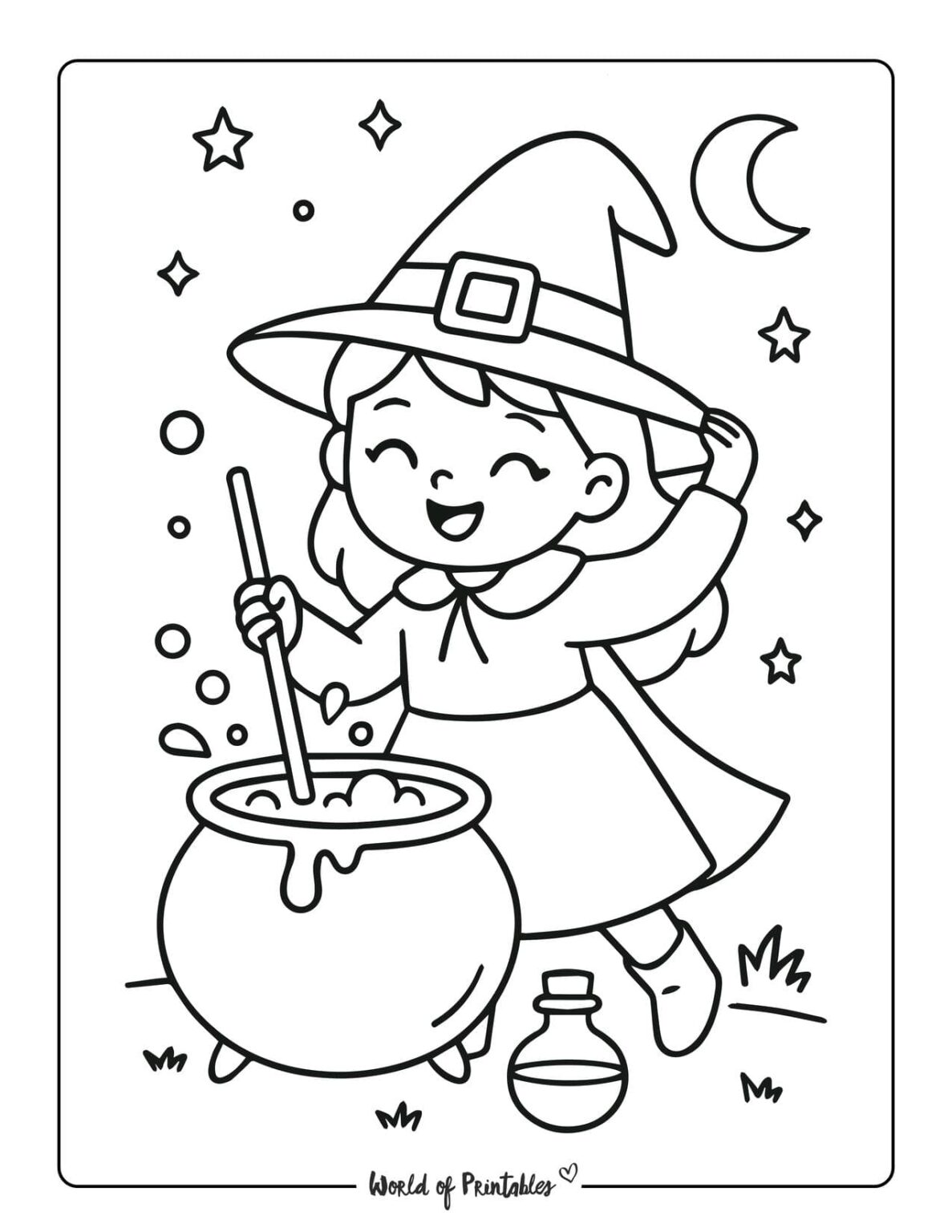 Free Witch Coloring Pages - 76 Printables for Kids, Traditional & Teens ...