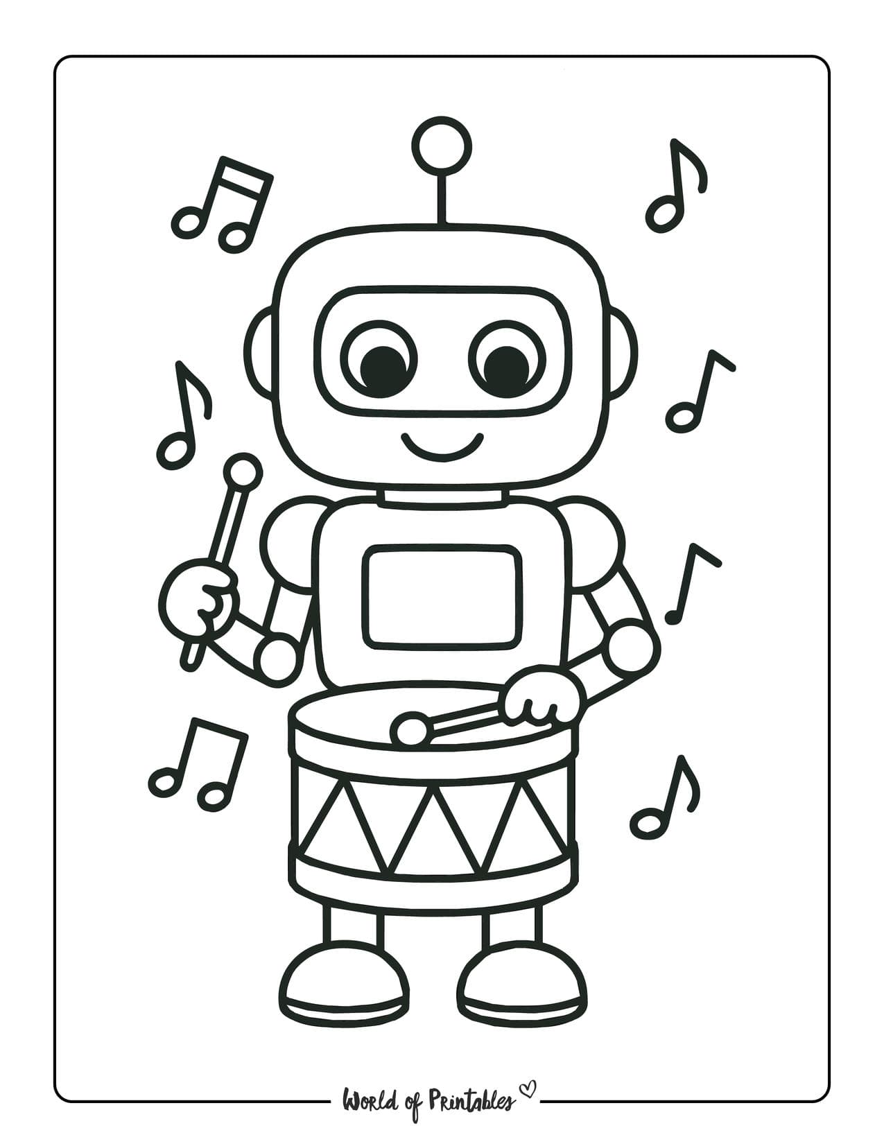 Free Robot Coloring Pages for Kids - World of Printables