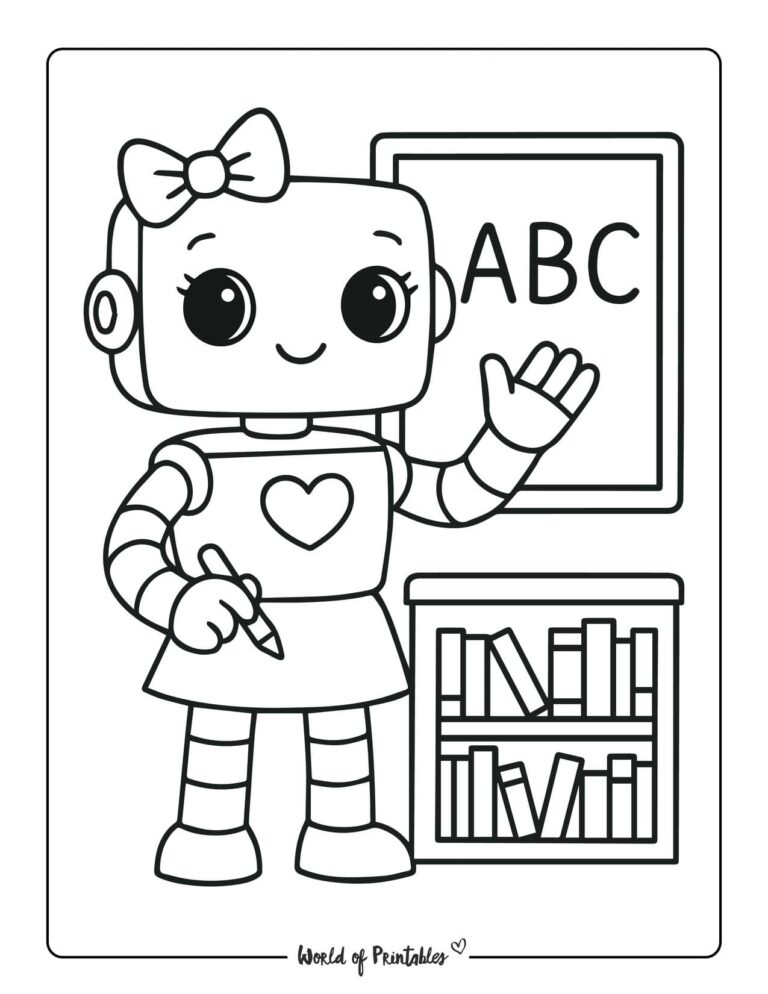 Free Robot Coloring Pages for Kids - World of Printables