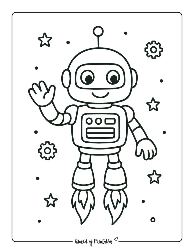 Free Robot Coloring Pages for Kids - World of Printables