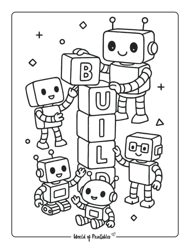 Free Robot Coloring Pages for Kids - World of Printables