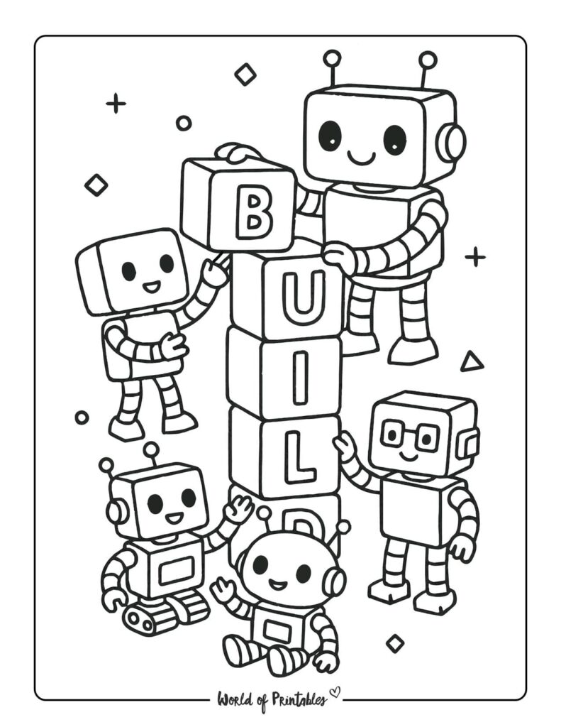 Free Robot Coloring Pages for Kids - World of Printables