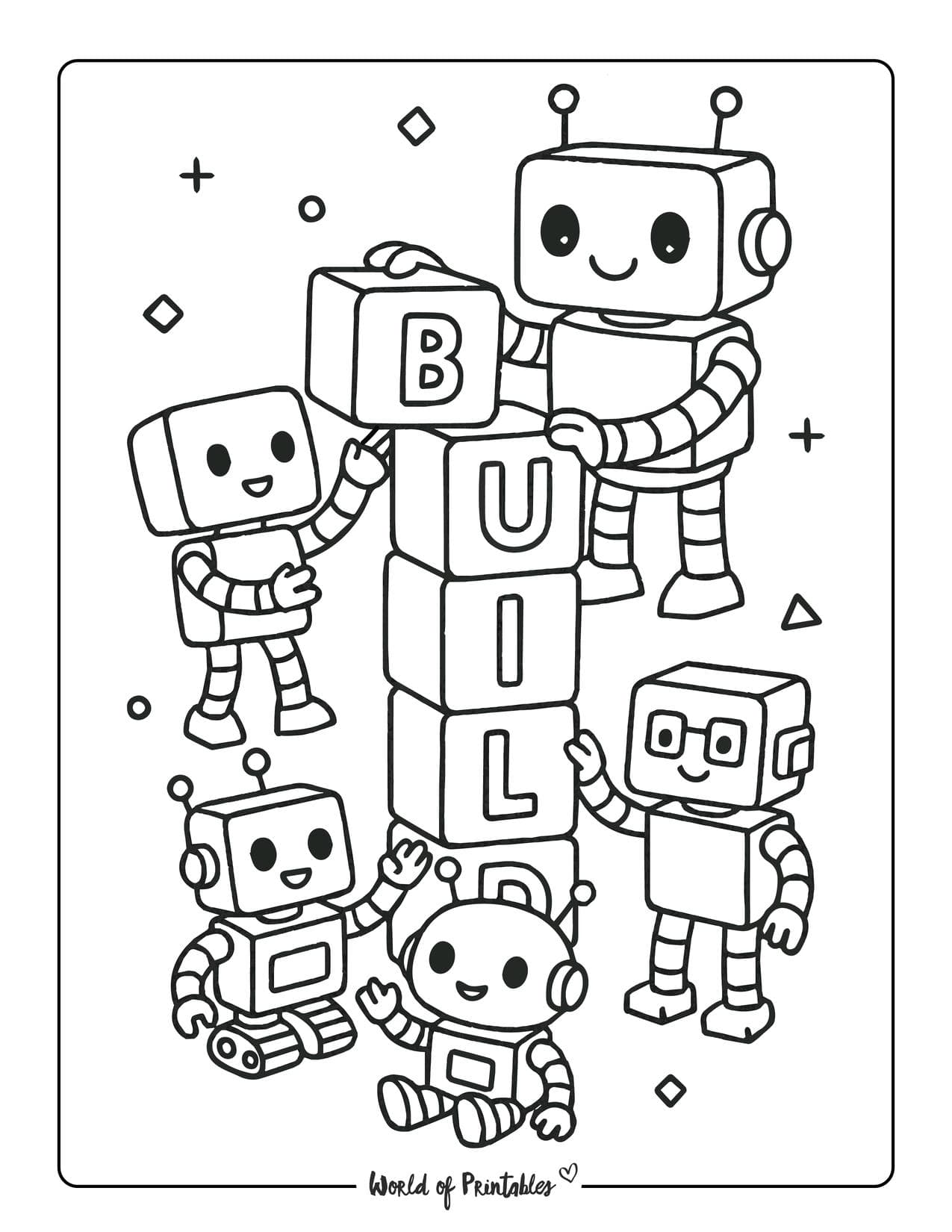 Free Robot Coloring Pages for Kids - World of Printables