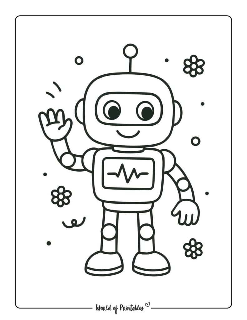 Free Robot Coloring Pages for Kids - World of Printables