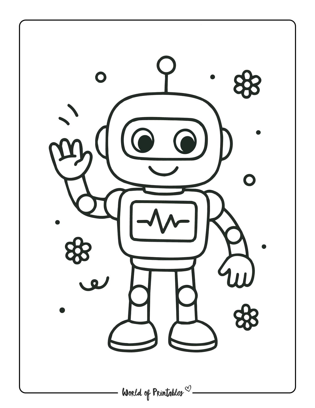 Free Robot Coloring Pages for Kids - World of Printables