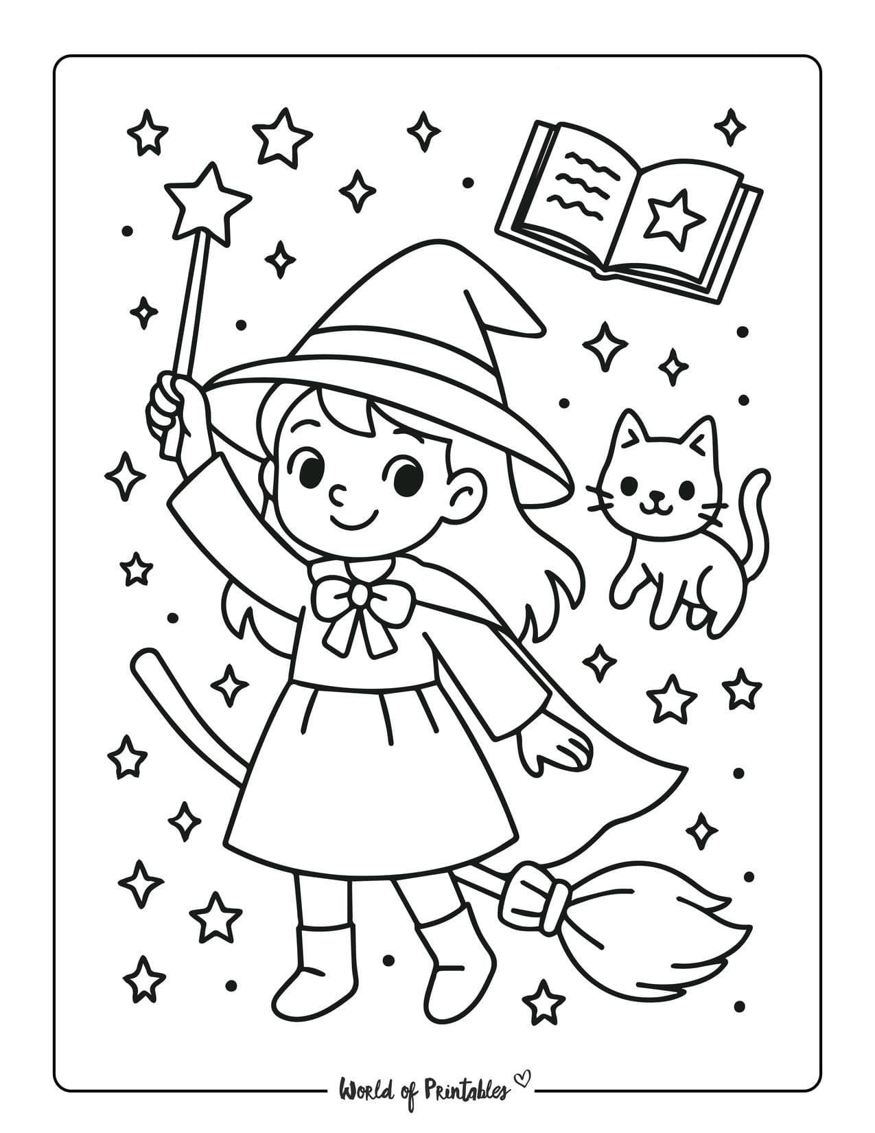 Free Witch Coloring Pages - 76 Printables for Kids, Traditional & Teens ...