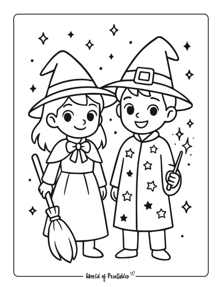 Free Witch Coloring Pages - 76 Printables for Kids, Traditional & Teens ...