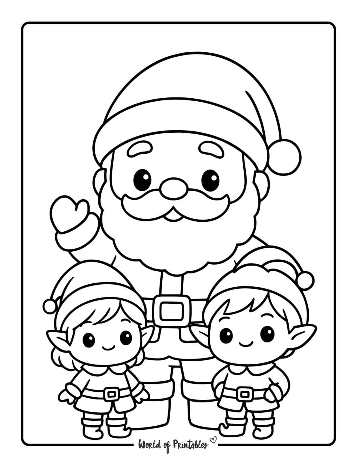 Free Santa Coloring Pages - Cute, Cozy & Fun for Christmas! - World of ...