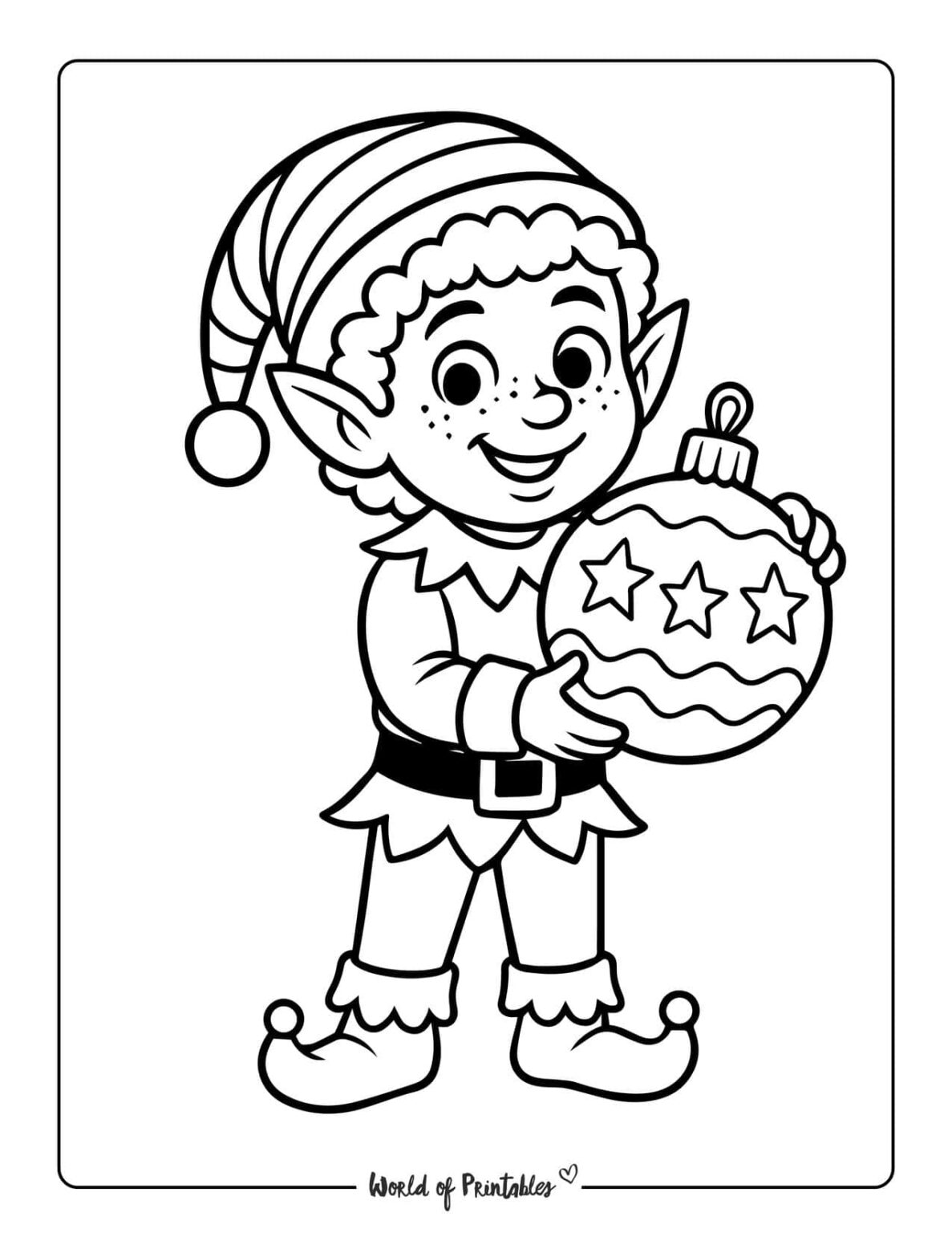 Free Printable Christmas Elf Coloring Pages - Easy Kids, Classic ...