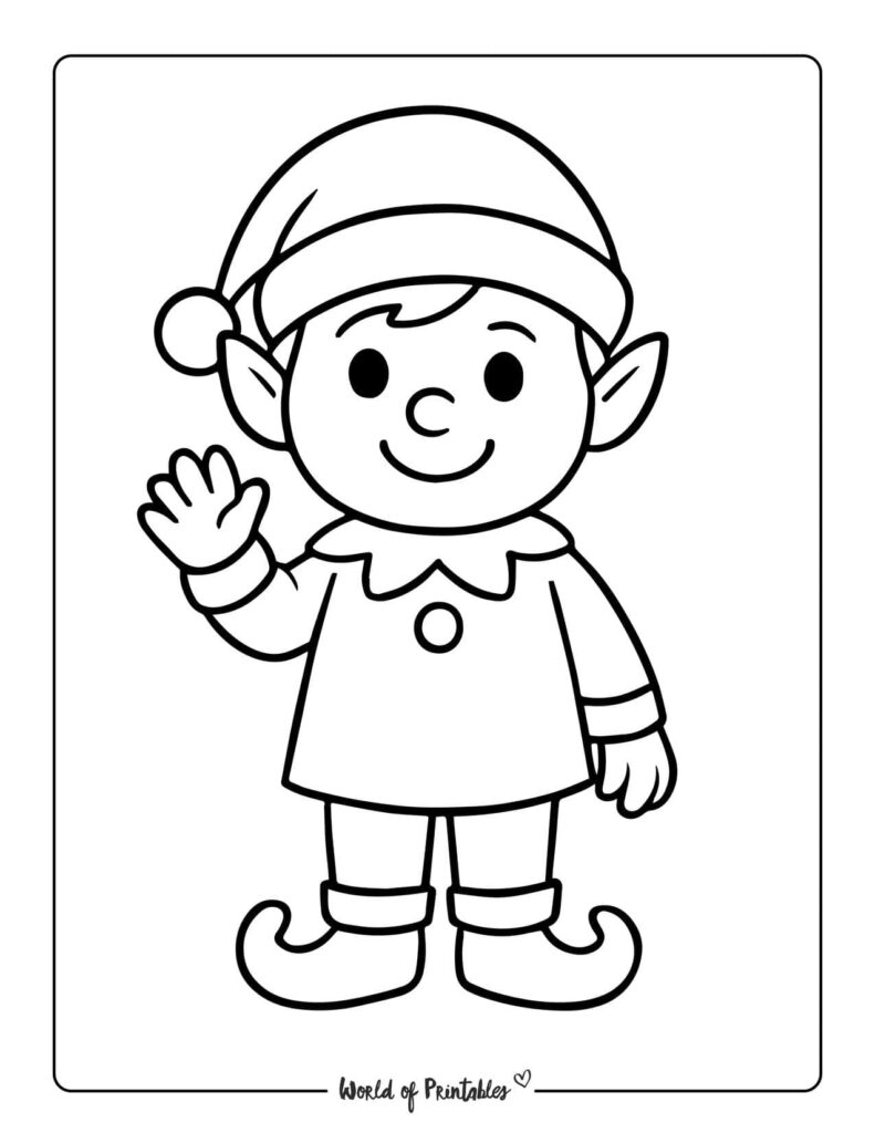 Free Printable Christmas Elf Coloring Pages - Easy Kids, Classic ...