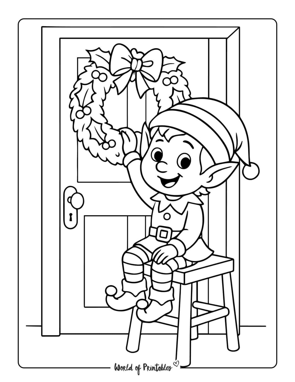 Free Printable Christmas Elf Coloring Pages - Easy Kids, Classic ...