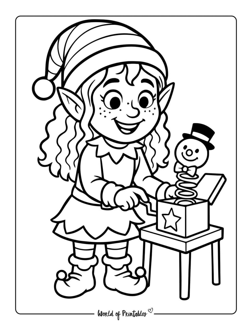 Free Printable Christmas Elf Coloring Pages - Easy Kids, Classic ...