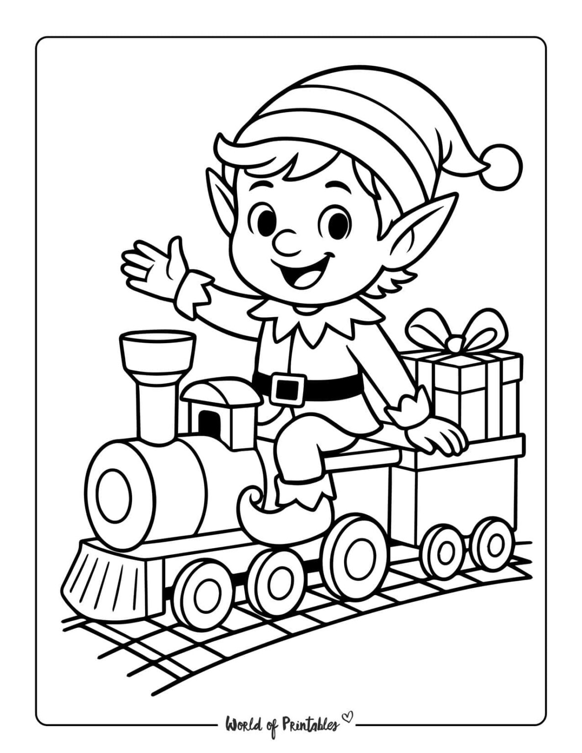 Free Printable Christmas Elf Coloring Pages - Easy Kids, Classic ...