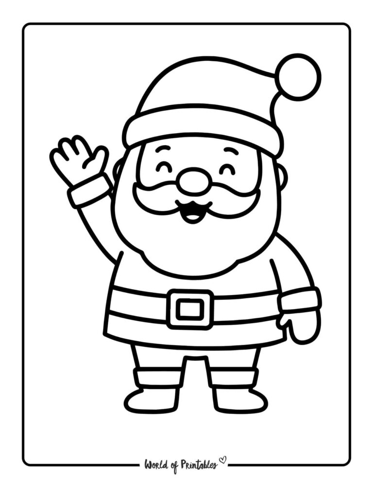 Free Santa Coloring Pages - Cute, Cozy & Fun for Christmas! - World of ...