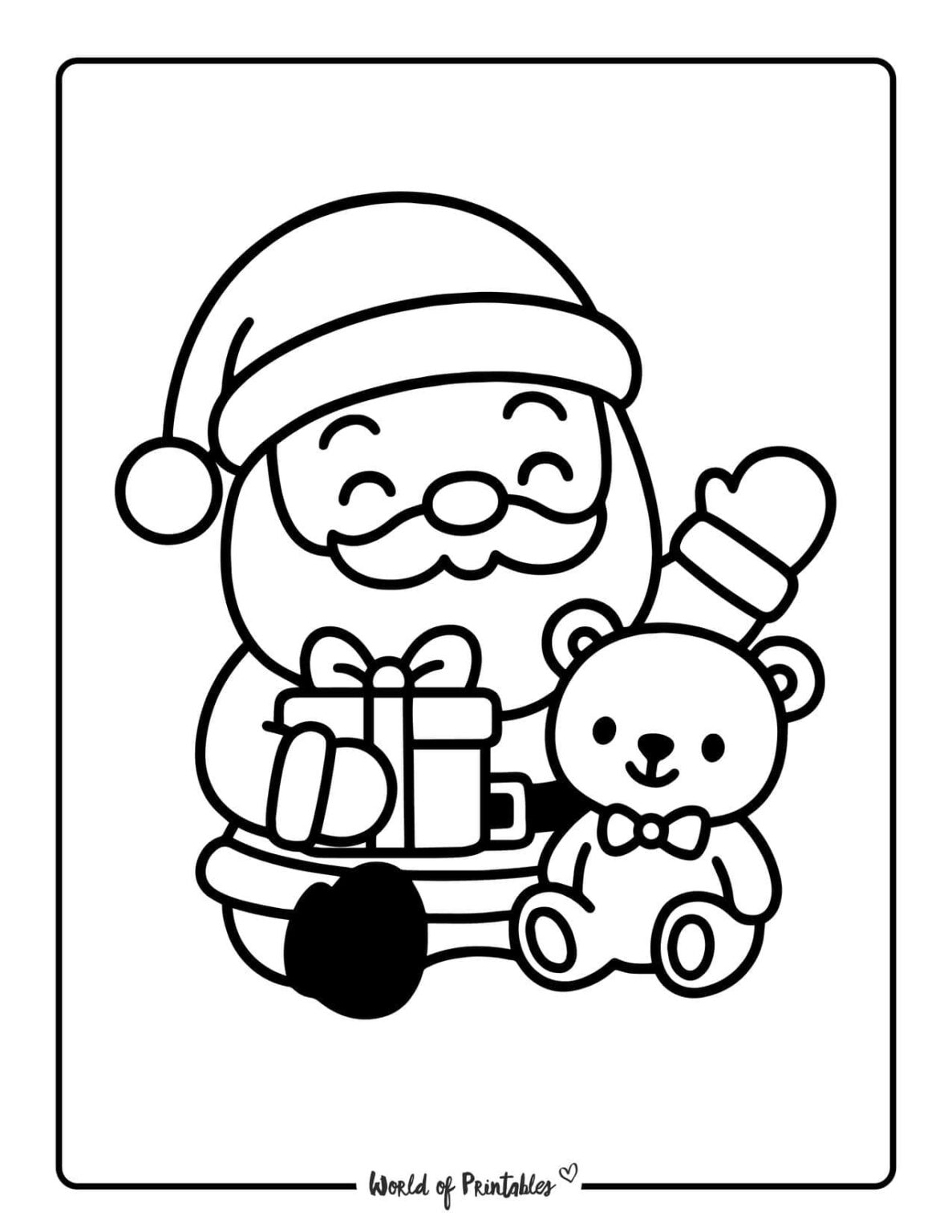 Free Santa Coloring Pages - Cute, Cozy & Fun for Christmas! - World of ...