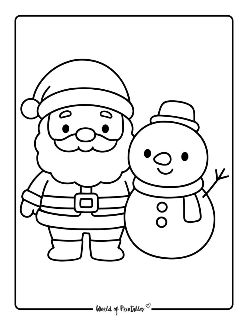 Free Santa Coloring Pages - Cute, Cozy & Fun for Christmas! - World of ...