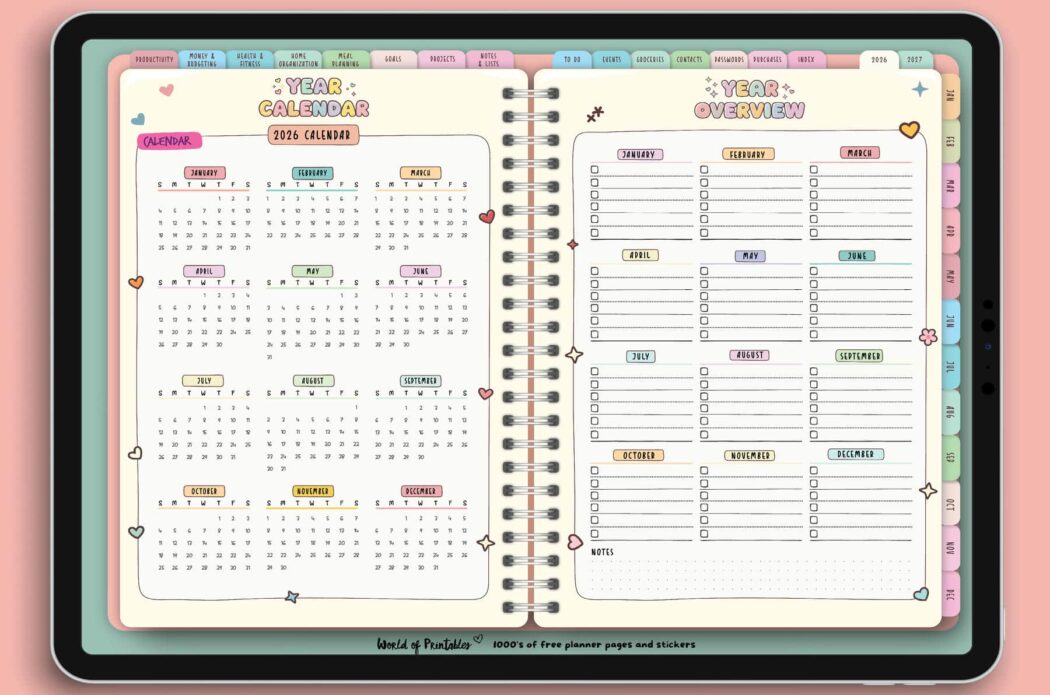 Candy Notes Digital Planner - World of Printables